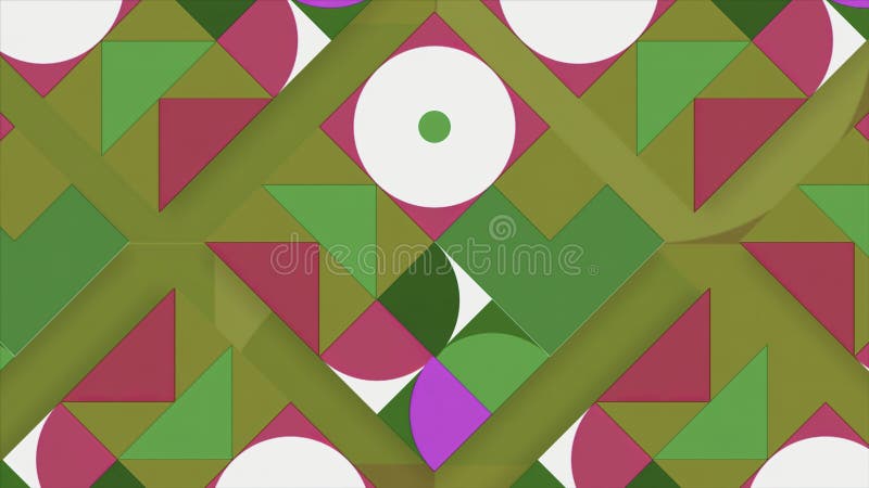 Flat Figures Transforming and Changing Color, Seamless Loop. Motion ...