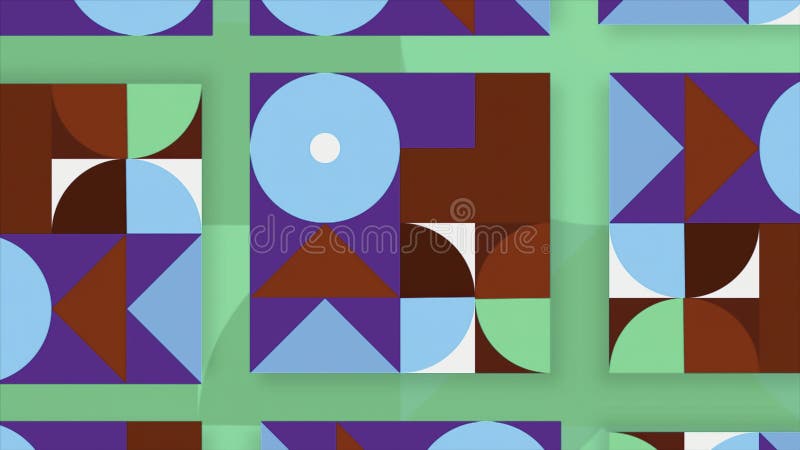 Flat Figures Transforming and Changing Color, Seamless Loop. Motion ...