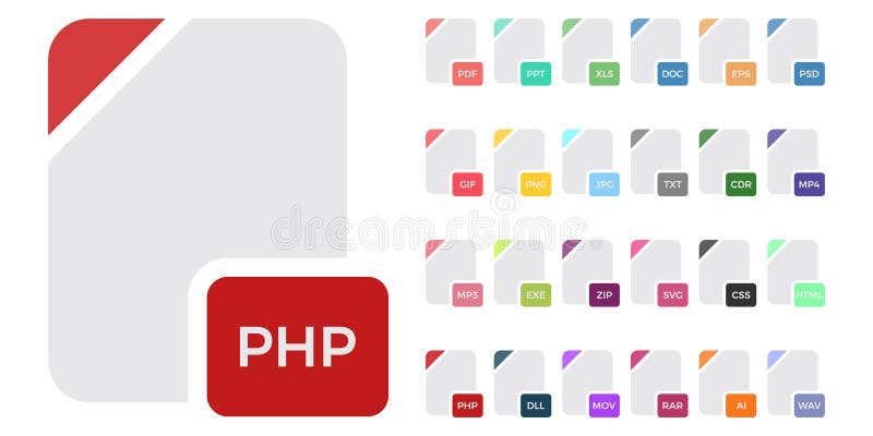 Flat File Format Icons. Audio, Video, Image, System, Archive, Code and ...