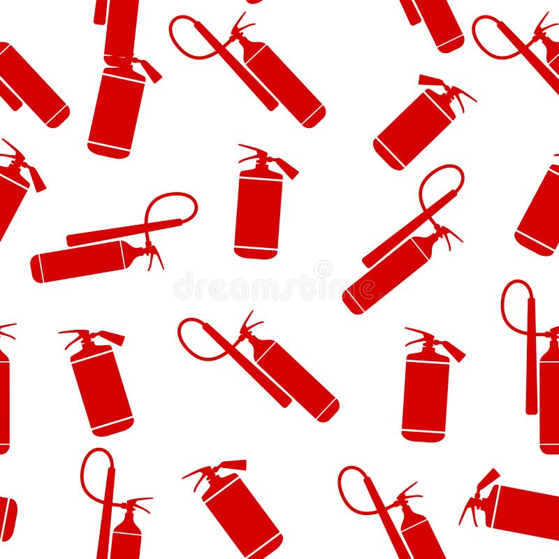 Flat Fire Extinguisher Seamless Pattern Background Stock Vector ...