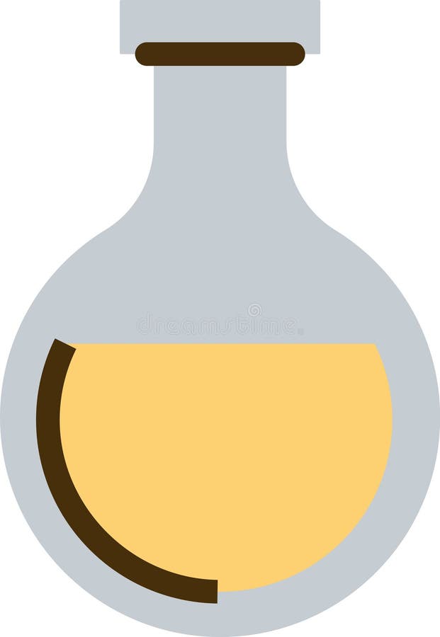 Flask with liquid stock vector. Illustration of glassware - 138255188