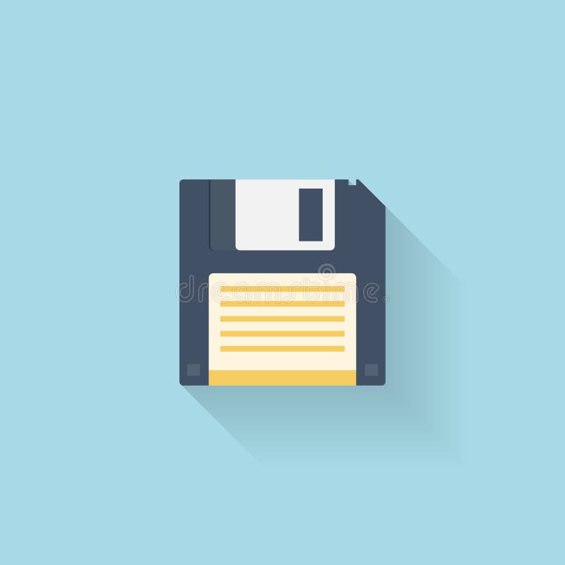 Flat Floppy Disk Icon for Web. Stock Vector - Illustration of empty ...