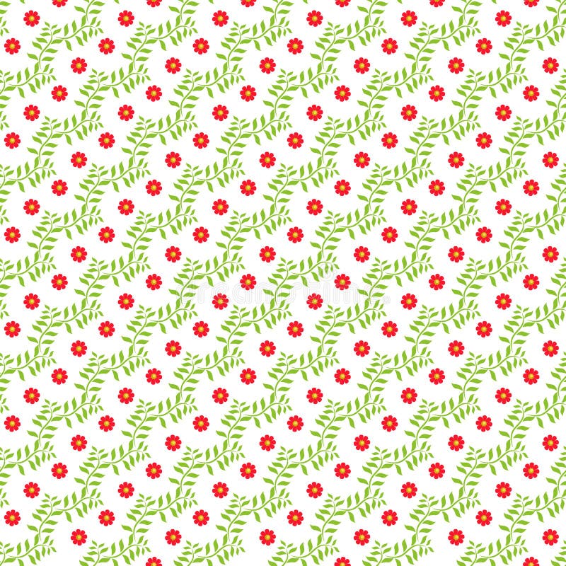 Flat floral pattern design stock illustration. Illustration of abstract ...