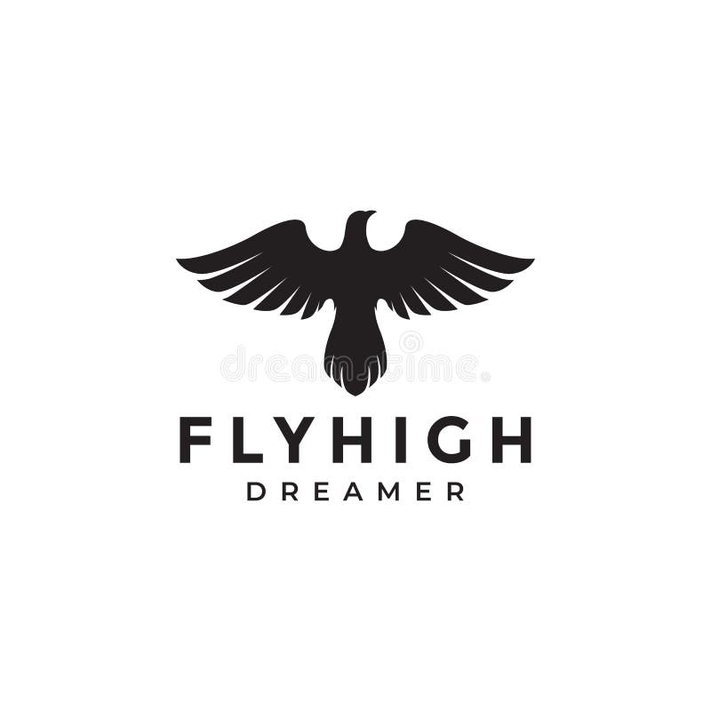 Flat Fly Falcon Modern Logo Design Stock Vector - Illustration of ...