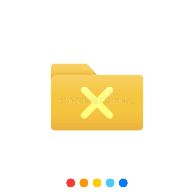 Flat Folder Design Element with Cross Symbol,Folder Icon,Vector and ...