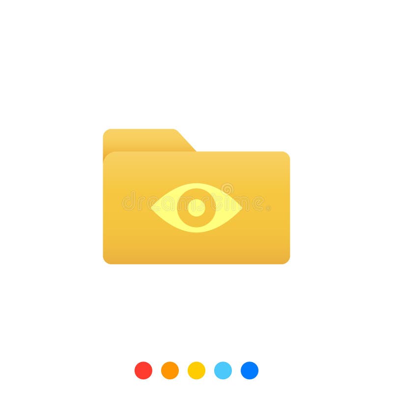 Flat Folder Design Element with Eye Symbol,Folder Icon,Vector and ...