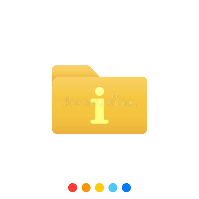 Flat Folder Design Element with Information Symbol,Folder Icon,Vector ...