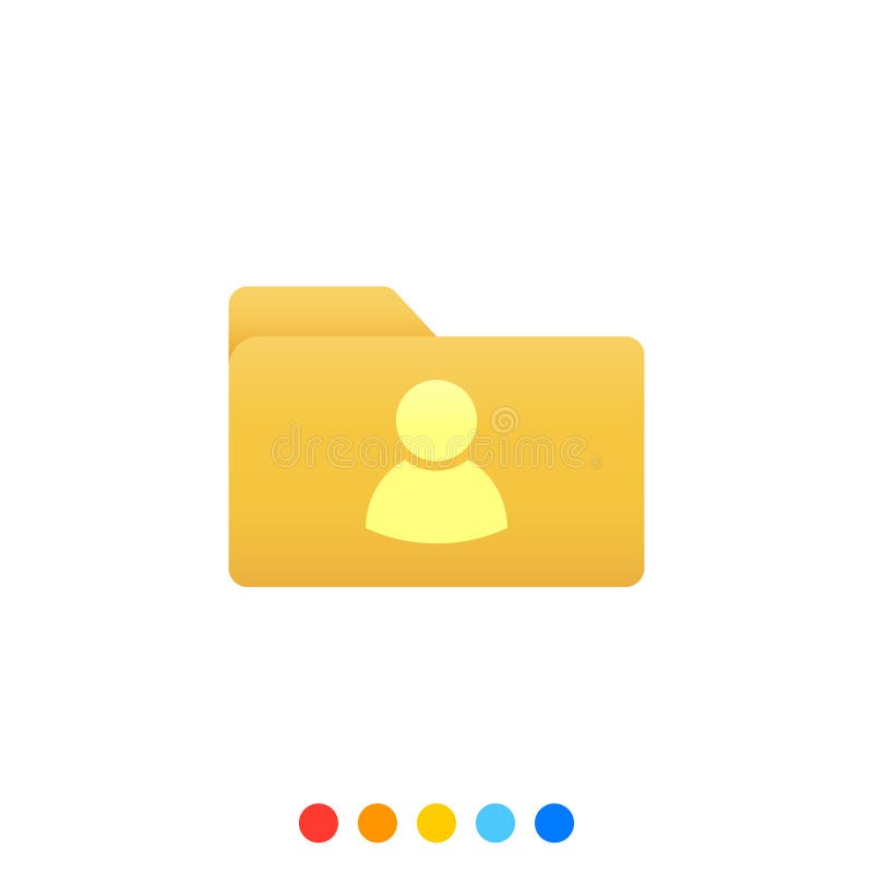 Flat Folder Design Element with Person Symbol,Folder Icon,Vector and ...