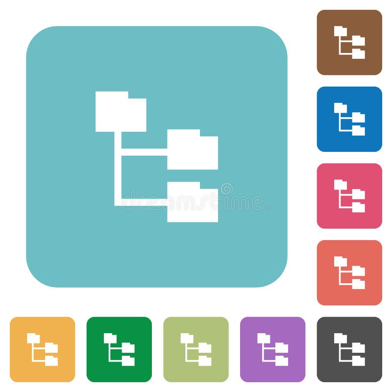 Folder Structure Outline Round Flat Multi Colored Icons Stock Vector ...