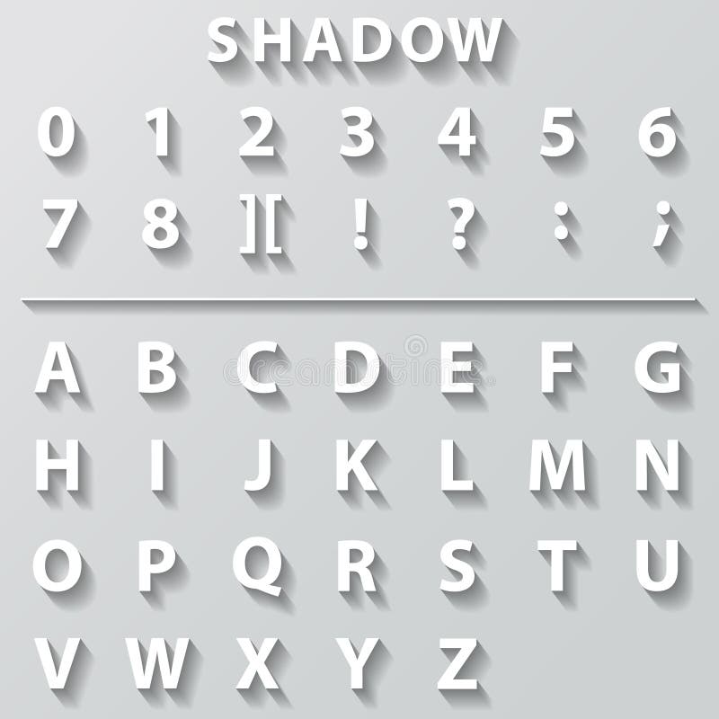 Flat Font With Long Shadow Effect. Vector Stock Vector - Illustration ... Flat Font With Long Shadow Effect. Vector Stock Vector - Illustration ...