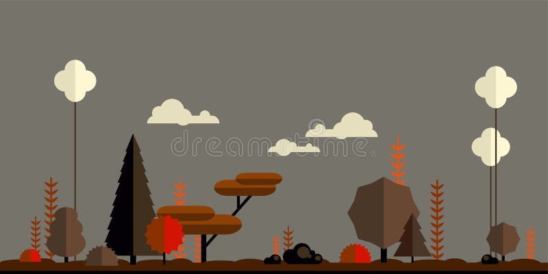 Set of Flat Forest Elements Stock Vector - Illustration of flat ...