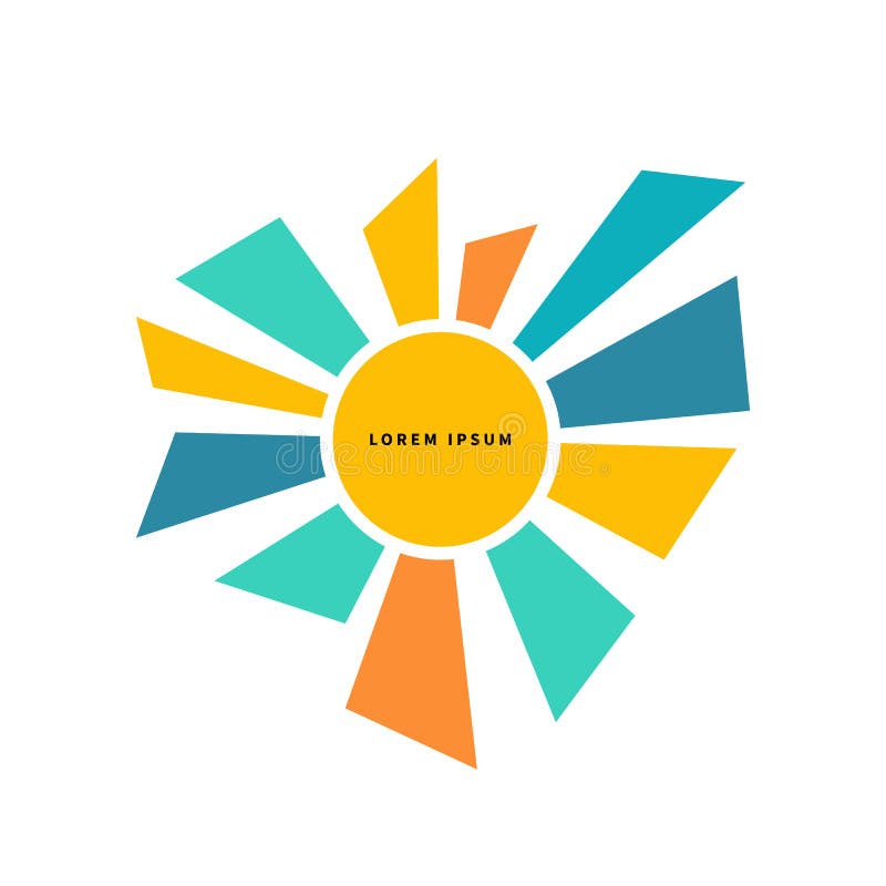 Flat Frame in the Shape of a Sun with Rays. Summer Round Border Stock ...