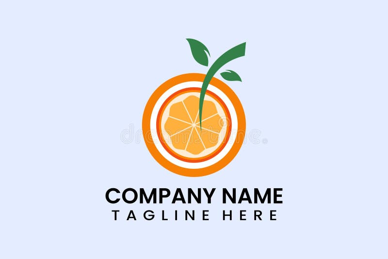 Flat Fruit Orange Icon Symbol Logo Template Stock Vector - Illustration ...