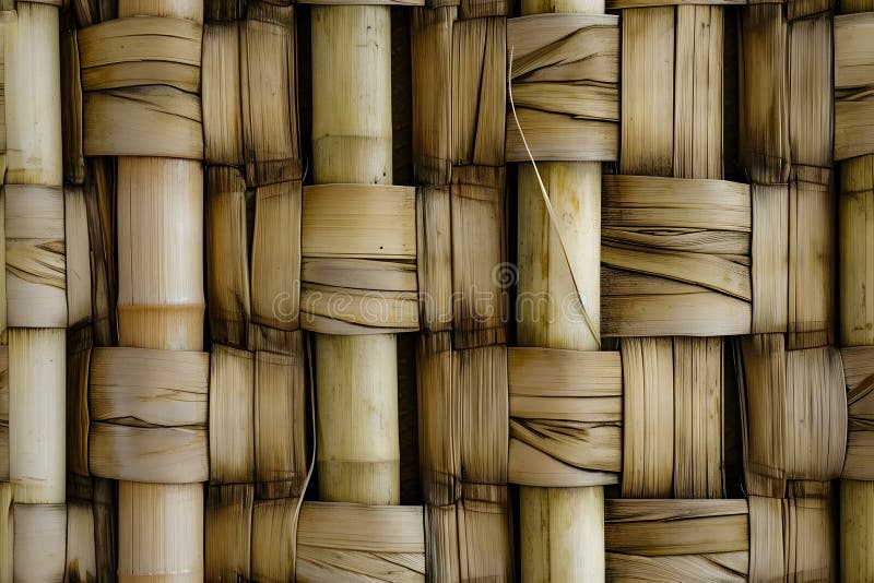 Flat Full-frame Seamless Texture of Wicker Bamboo Wall Stock Photo ...