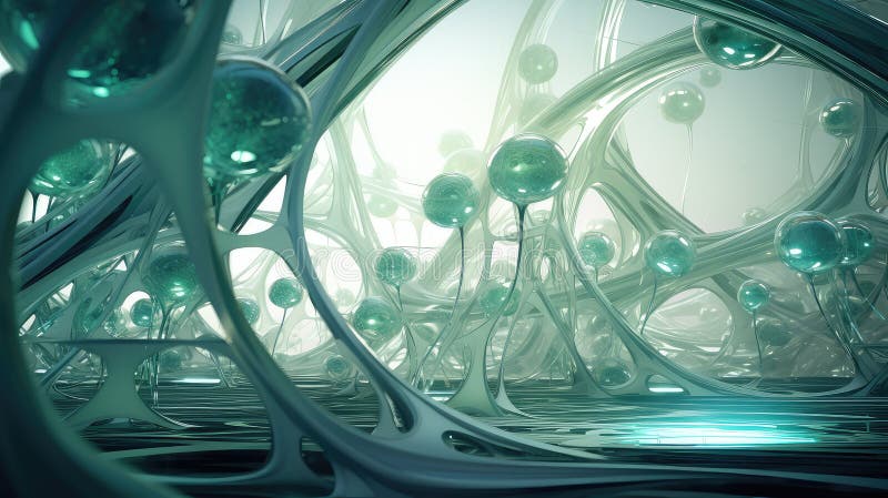 Flat Futuristic Organic Structure Stock Illustration - Illustration of ...