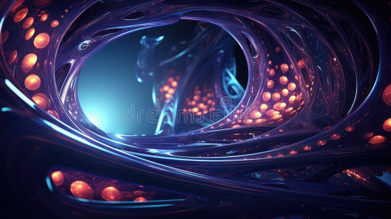 Flat Futuristic Organic Structure Stock Illustration - Illustration of ...