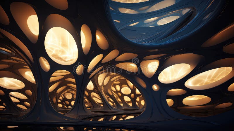 Flat Futuristic Organic Structure Stock Illustration - Illustration of ...