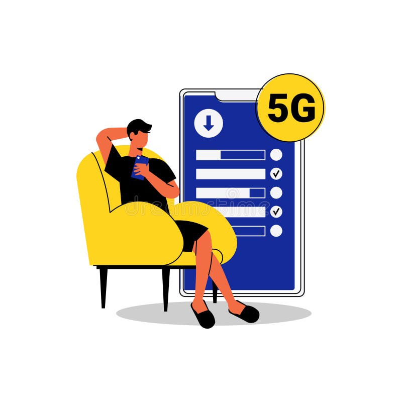 Flat 5g Internet Illustration Stock Vector - Illustration of mobile ...