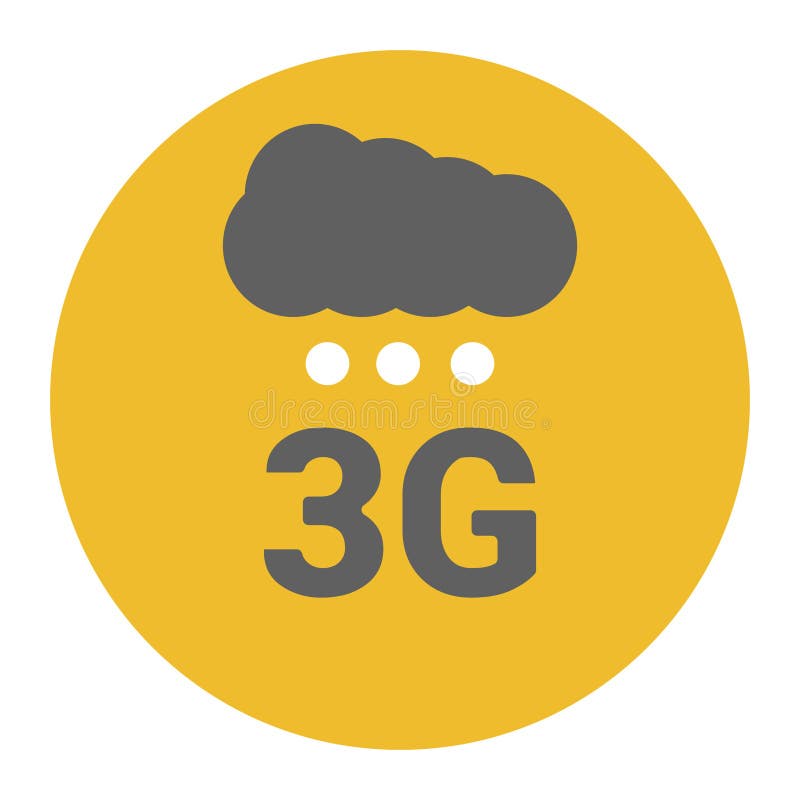 Flat 3g Logo with Signal Strength Dots and Cloud Stock Vector ...