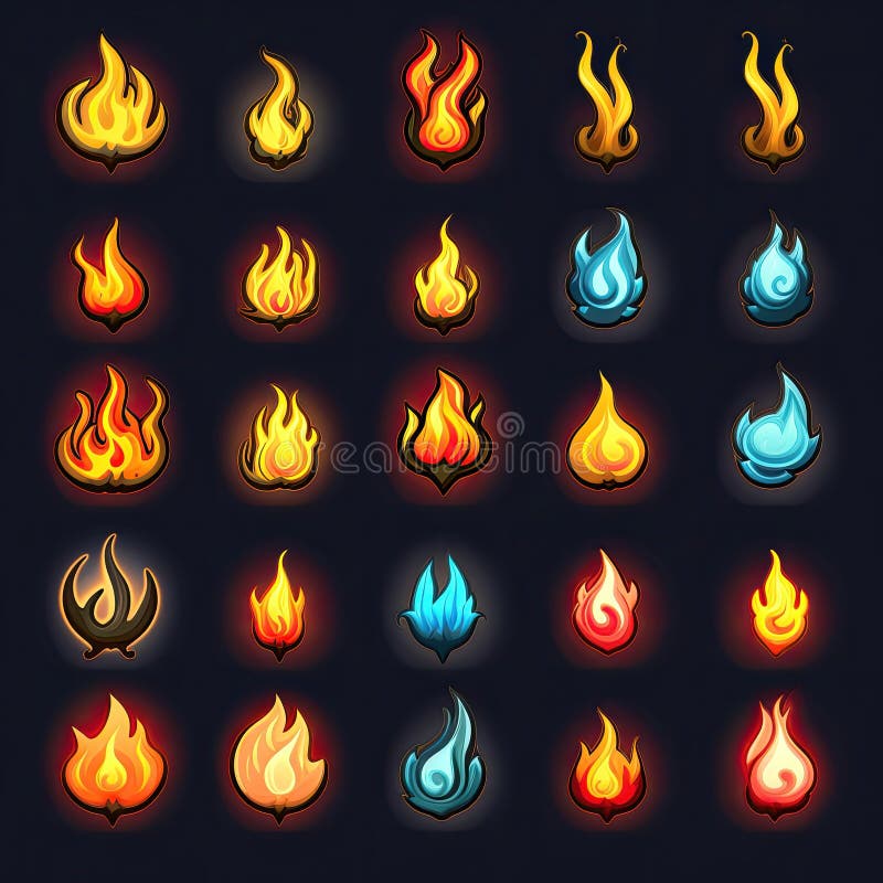 Animation Game Fire Flame Ai Generated Stock Image - Image of flame ...