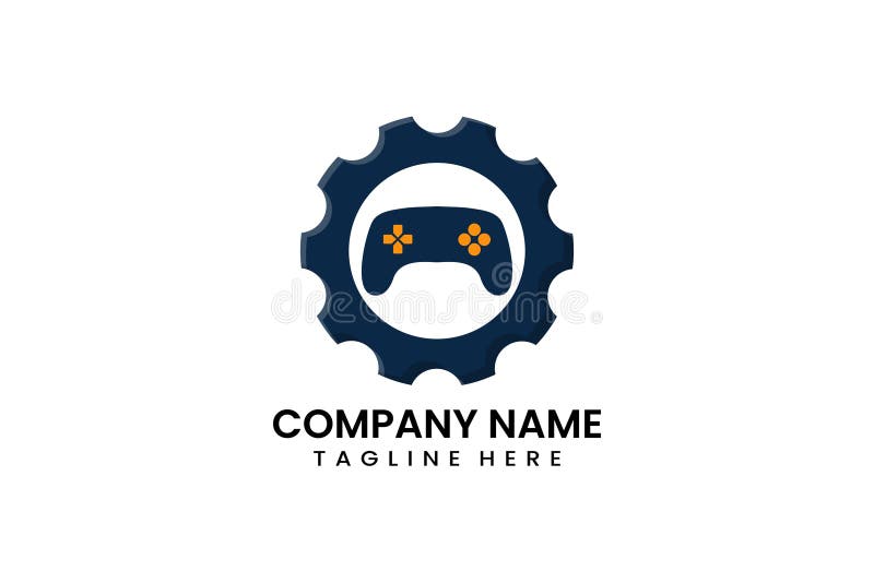 Flat Game Gear Mechanical Engineering Logo Stock Vector - Illustration ...