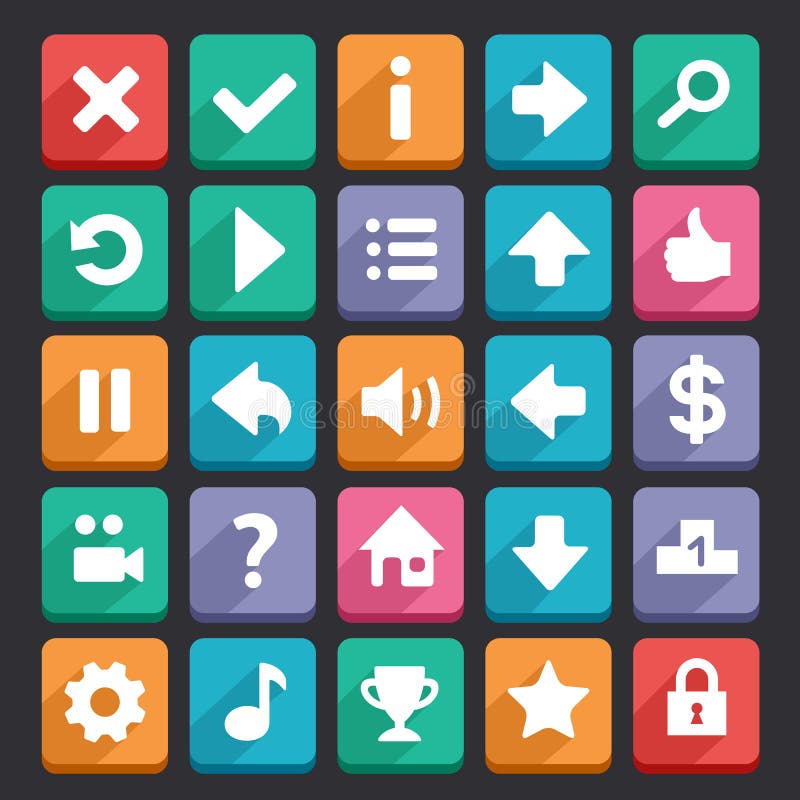 Flat Game Graphics Icon Thumbs Up Stock Vector - Illustration of ...