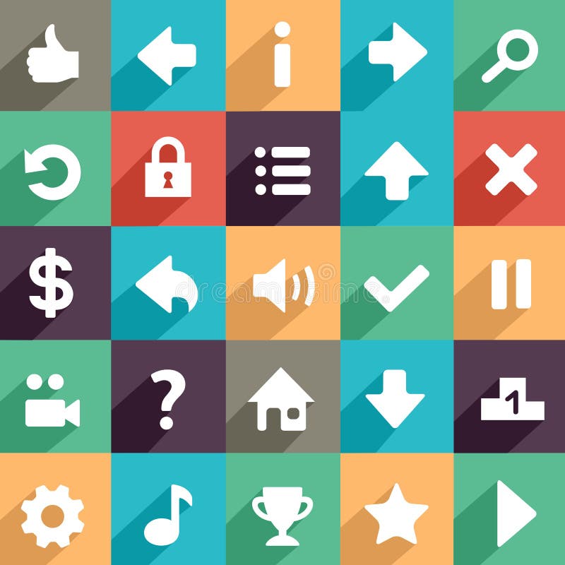 Shield flat icons for game stock vector. Illustration of vector - 41485679
