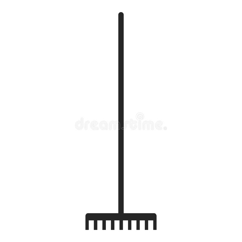 Garden big rake. stock vector. Illustration of black - 232261385