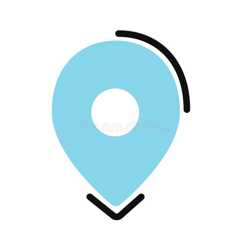 Flat Geolocation Blue Icon. Vector Travel Icon Stock Vector ...