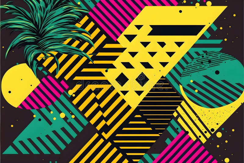 Flat Geometric Background, Graphic Design Geometric Wallpaper. AI ...