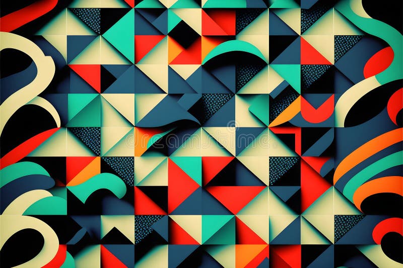 Flat Geometric Background, Graphic Design Geometric Wallpaper. AI ...