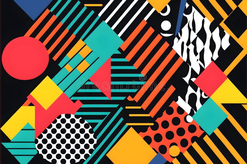 Flat Geometric Background, Graphic Design Geometric Wallpaper. AI ...