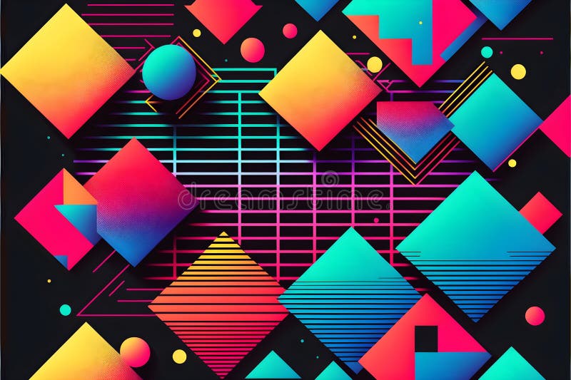 Flat Geometric Background, Graphic Design Geometric Wallpaper. AI ...