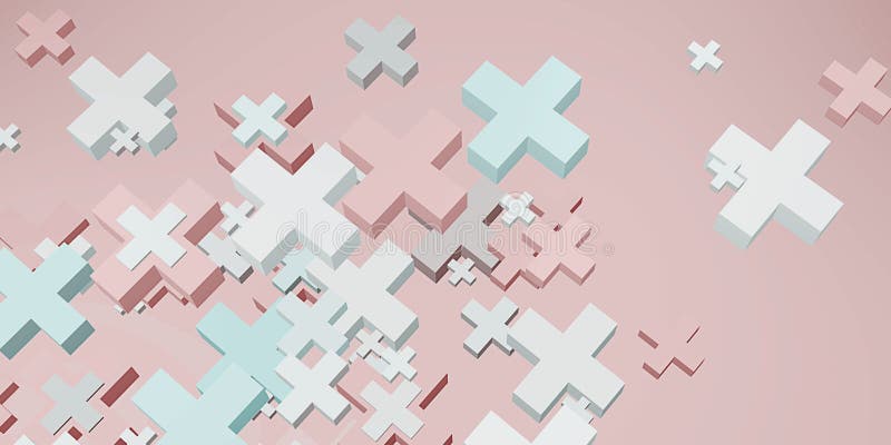 Flat Geometric Background Geometric Pastel Colors 3d Illustration Stock ...