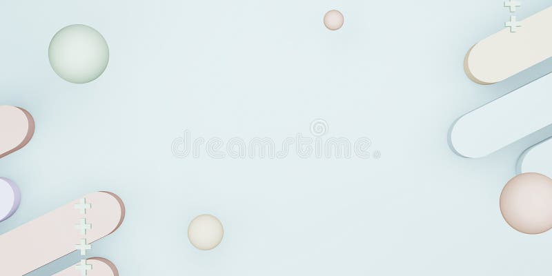 Flat Geometric Background Geometric Pastel Colors 3d Illustration Stock ...