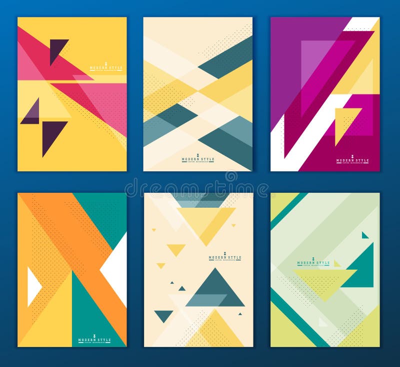 Flat Geometric Covers Design. Colorful Modernism. Simple Shapes ...