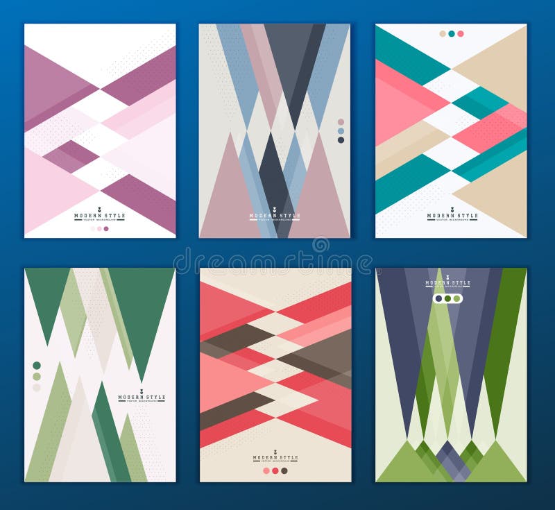 Flat Geometric Covers Design. Colorful Modernism. Simple Shapes ...
