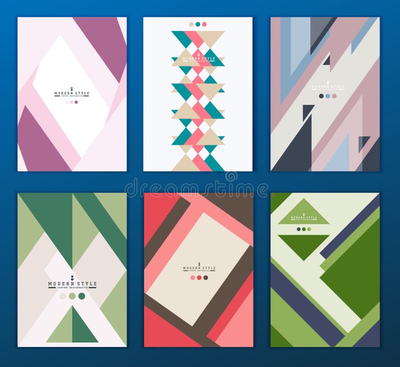 Flat Geometric Covers Design. Colorful Modernism. Simple Shapes ...
