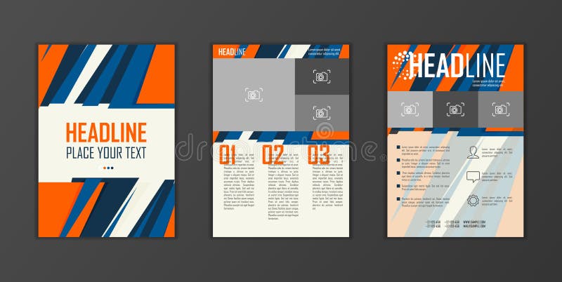Flat Geometric Covers Design. Colorful Modernism. Simple Shapes ...