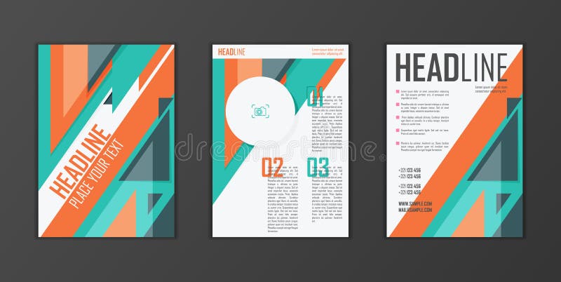 Flat Geometric Covers Design. Colorful Modernism. Simple Shapes ...