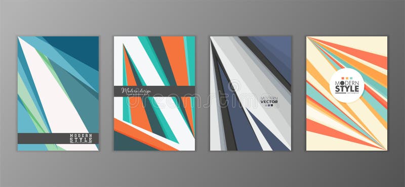 Flat Geometric Covers Design. Colorful Modernism. Simple Shapes ...
