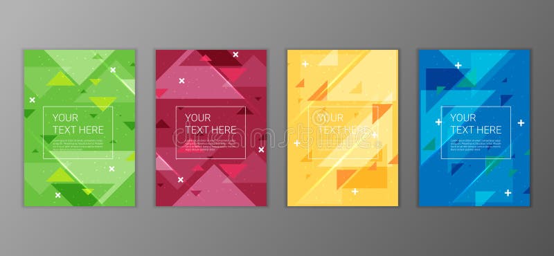 Flat Geometric Covers Design. Colorful Modernism. Simple Shapes ...