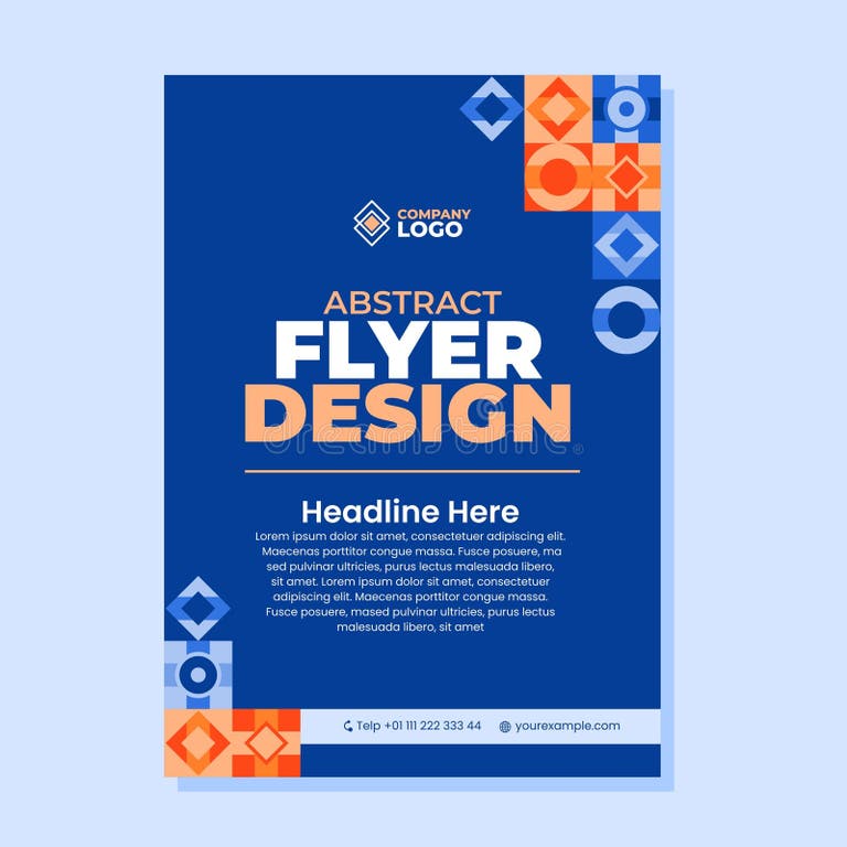 Flat Geometric Flyer Template Stock Vector - Illustration of blank ...