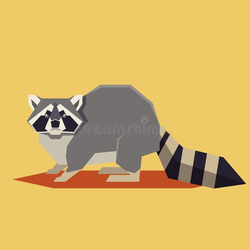 Flat geometric Raccoon stock vector. Illustration of mask - 122551590