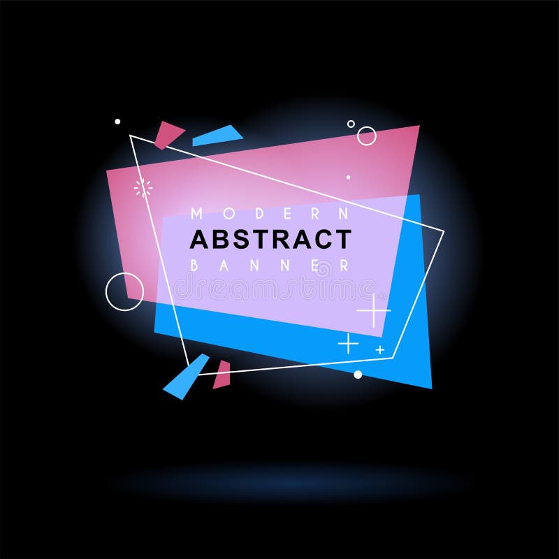 Flat Geometric Shape with Outline in Memphis Design Style. Vivid ...