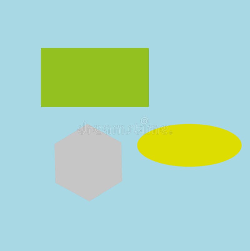 Flat Geometric Shapes Oval, Rectangle and Hexagon Stock Vector ...