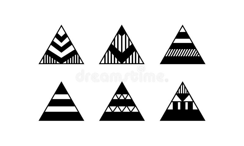 Flat Geometry Design Vector. Pyramid Icons. Triangle Abstract Icons ...