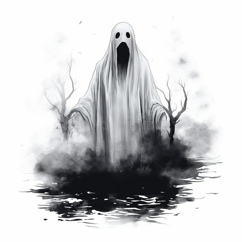 Flat Ghost Art for Halloween Ghostly Flair Stock Illustration ...