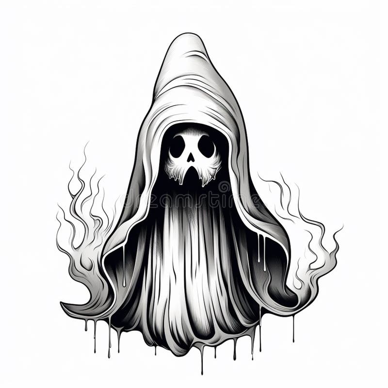 Flat Ghost Art for Halloween Ghostly Flair Stock Illustration ...