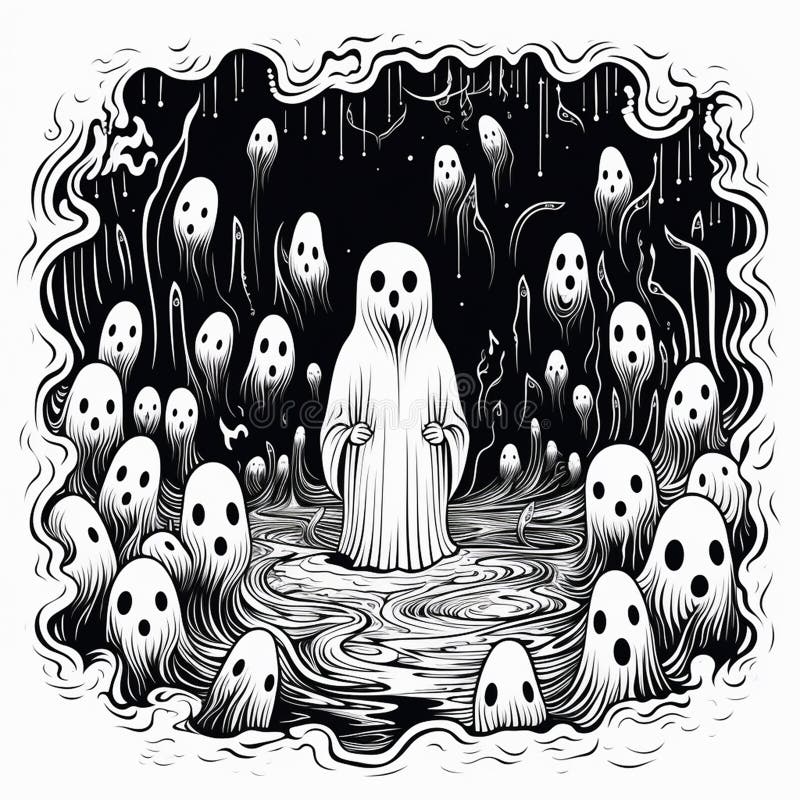 Flat Ghost for Halloween Chic Elegance Stock Illustration ...